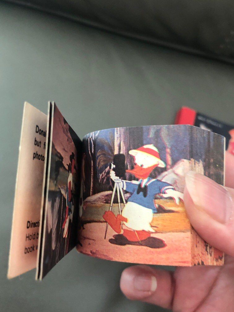 vintage walt disney donald duck 2 sided flip book moving picture, 名牌 ...