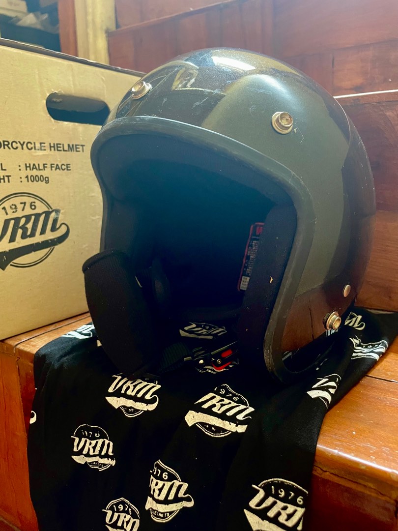 VRM Classic Half Face (Gunmetal), Motorbikes, Motorbike Parts ...
