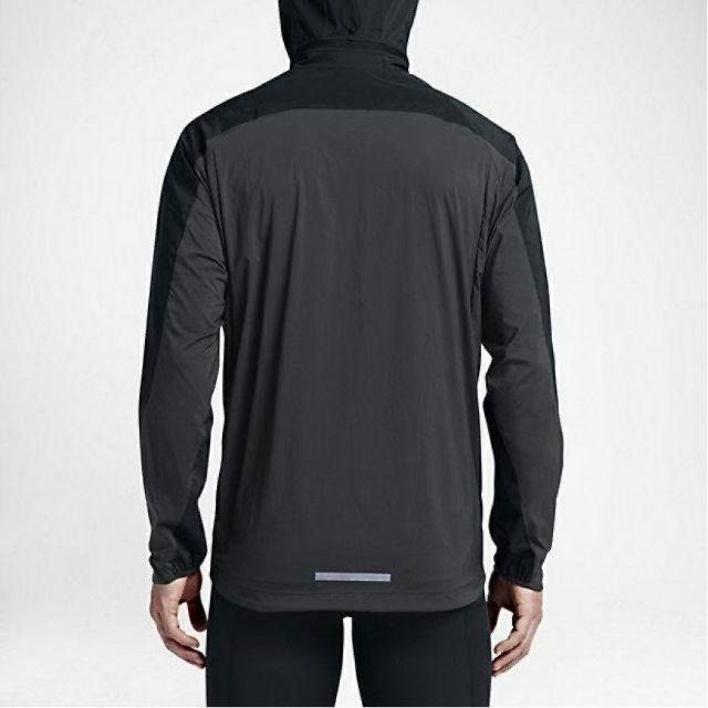 【WS】NIKE SHIELD 黑灰 防風外套 慢跑 健身 運動外套 防潑水 可拆帽 男生 801784-011, 他的時尚, 休閒運動服飾在旋轉拍賣