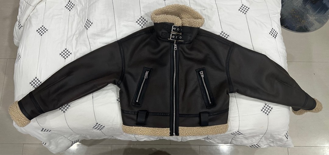 ZARA DOUBLE-FACED SHORT JACKET [BROWN], Women's Fashion, Coats, Jackets ...