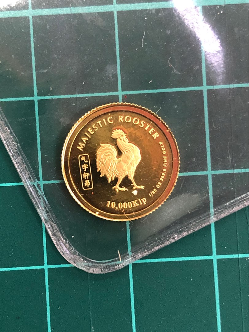 2005 Laos 10000Kip Rooster Gold coin, Hobbies & Toys, Memorabilia ...