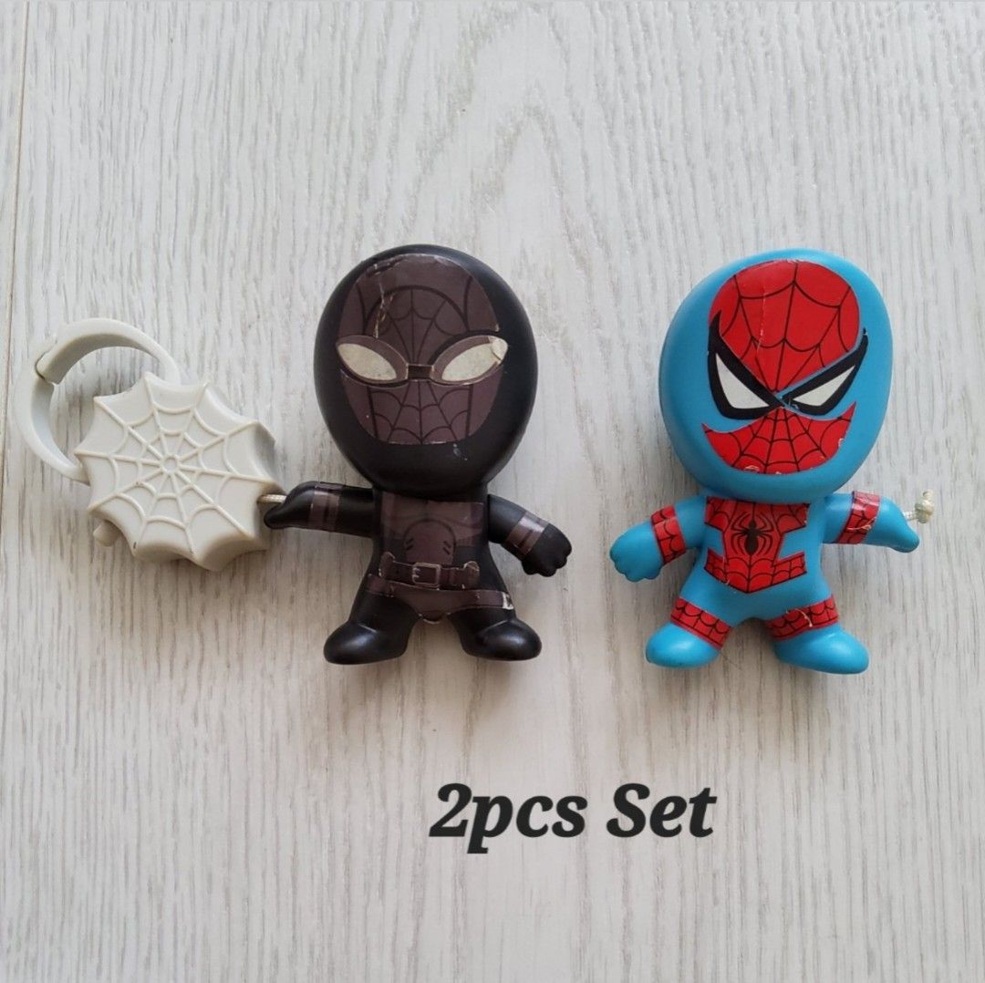 2pcs Set McDonald s Spiderman Figurine Toy Black Blue From McDonalds Happy Meal Toy McDonald Children Kids Marvel Avengers Super Hero Spider Man