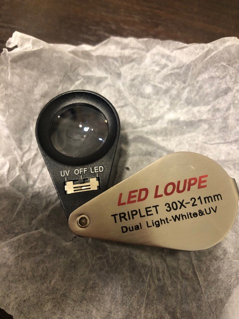 30x loupe with light and UV light, 21mm lens, Hobbies & Toys ...