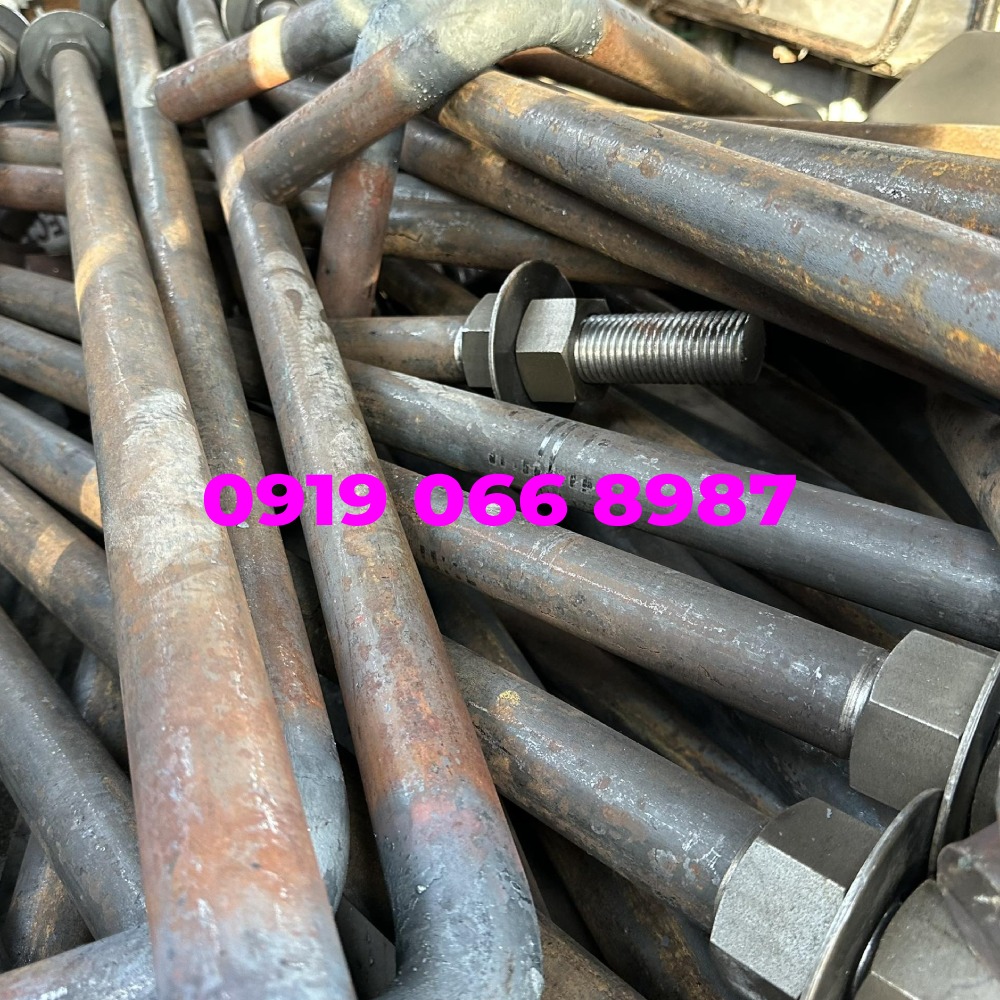 Anchor Bolt 650 overall (2nuts 2 washer) 500 x 150bend x 50 thread x ...