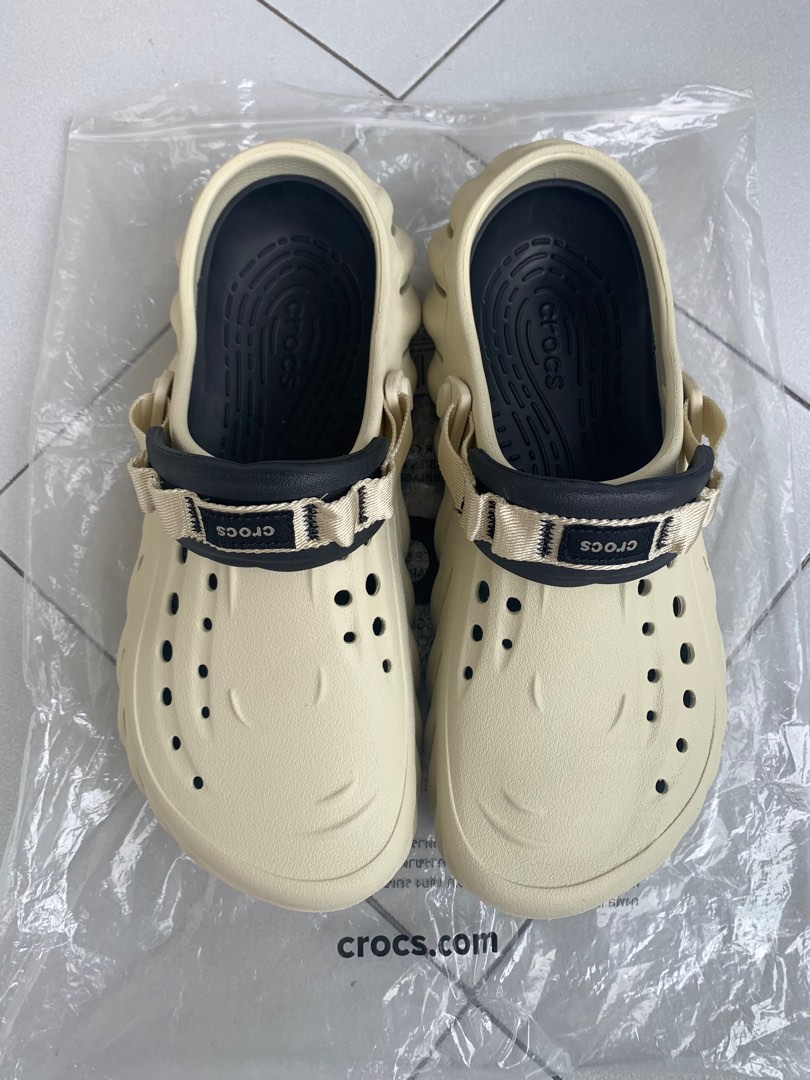 Authentic Crocs Echo Clogs ( Bone ), Men's Fashion, Footwear, Slippers ...