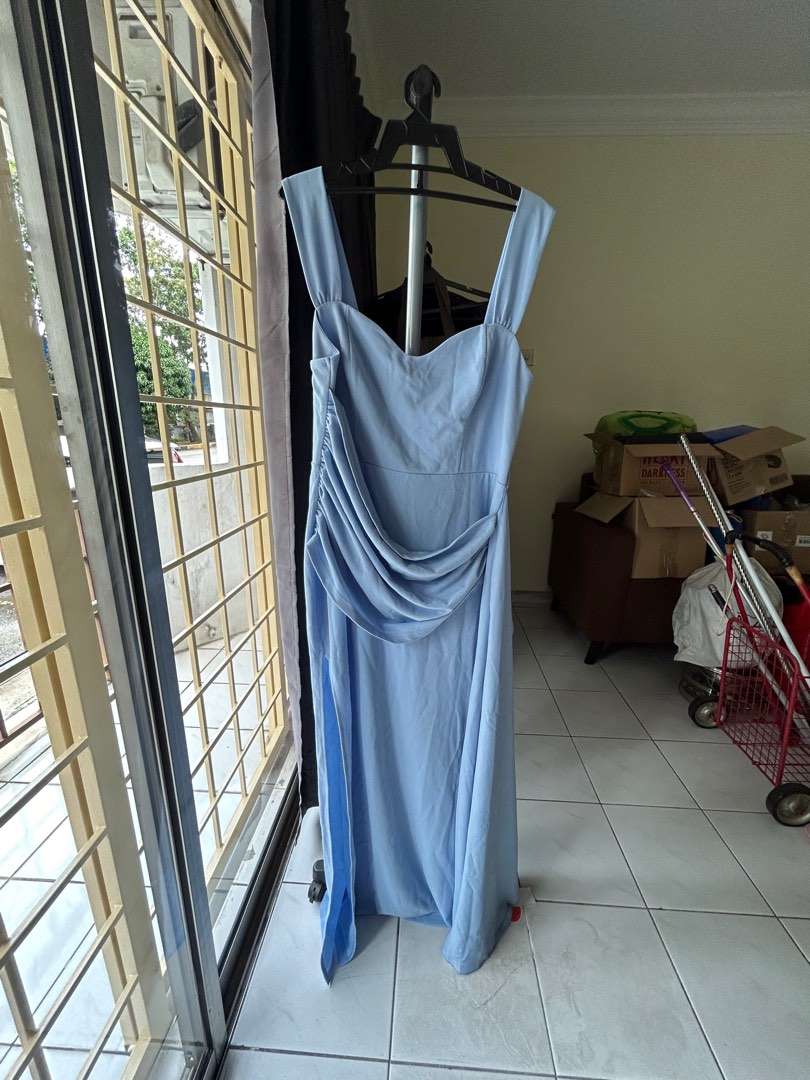 Blue Dinner Dress, Women's Fashion, Dresses & Sets, Evening Dresses ...