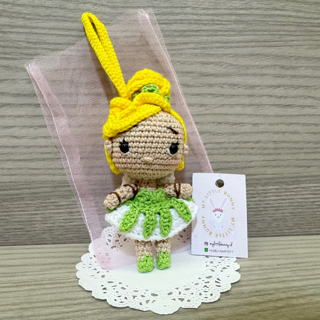BN Tinkerbell Crochet Doll Keychain, Hobbies & Toys, Stationery & Craft ...