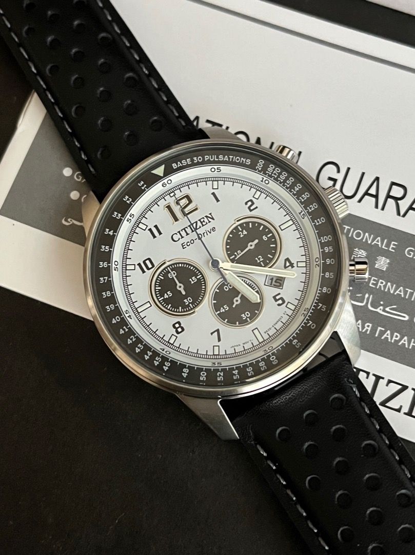 BNEW AUTHENTIC! Citizen Eco-Drive Watch CA4500-32A Chronograph White ...