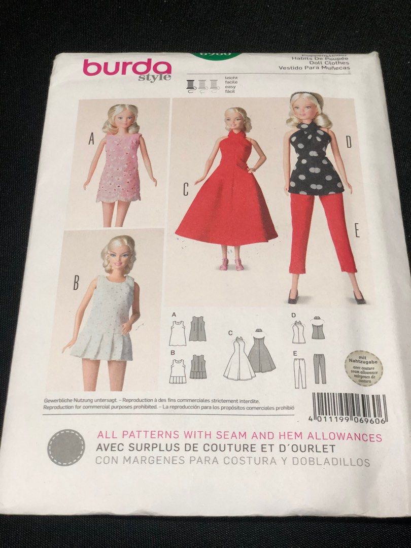 “BURDA STYLE” Barbie Doll clothes pattern, Hobbies & Toys, Stationery ...
