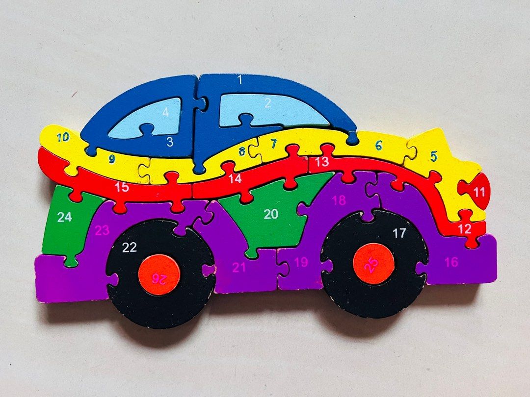Car Wooden Puzzle, Hobbies & Toys, Toys & Games on Carousell