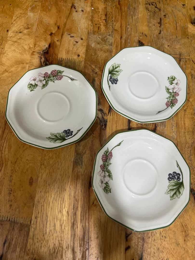 Churchill orchard fruit tea saucers plate pinggan, Furniture & Home ...