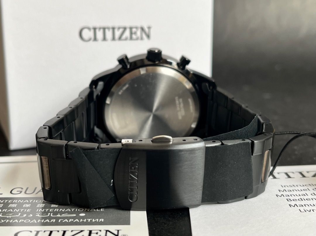 Citizen Eco-Drive Watch CA4505-80L Chronograph Blue Dial Black Steel ...