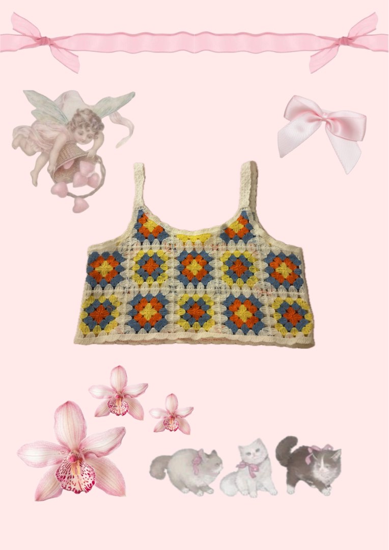 Coquette Crocheted Top, Women's Fashion, Tops, Shirts on Carousell