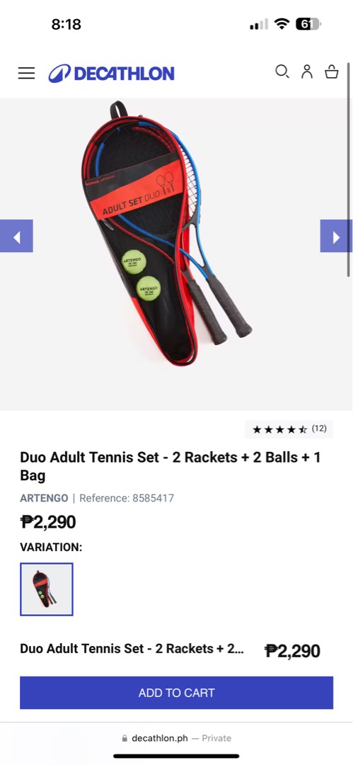 decathlon tennis racket duo, Sports Equipment, Sports & Games, Racket ...