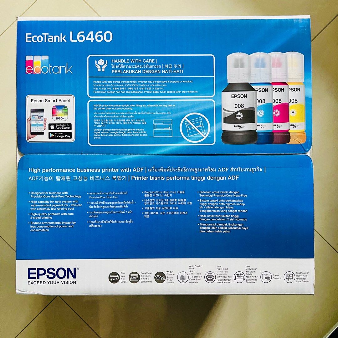 Epson EcoTank L6460 A4 Ink Tank Printer (Free Maintenance Box) and ...