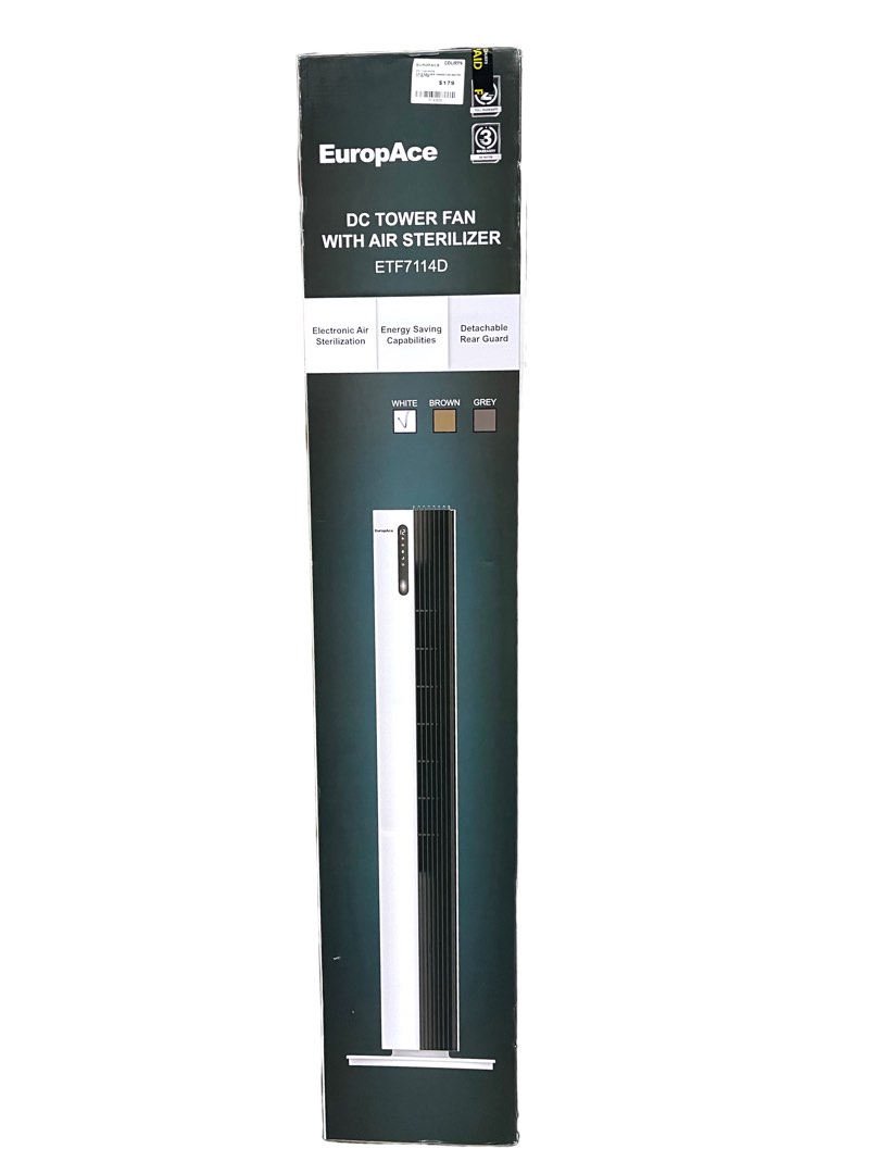 Europace DC Tower Fan with Air Sterilizer, Furniture & Home Living ...