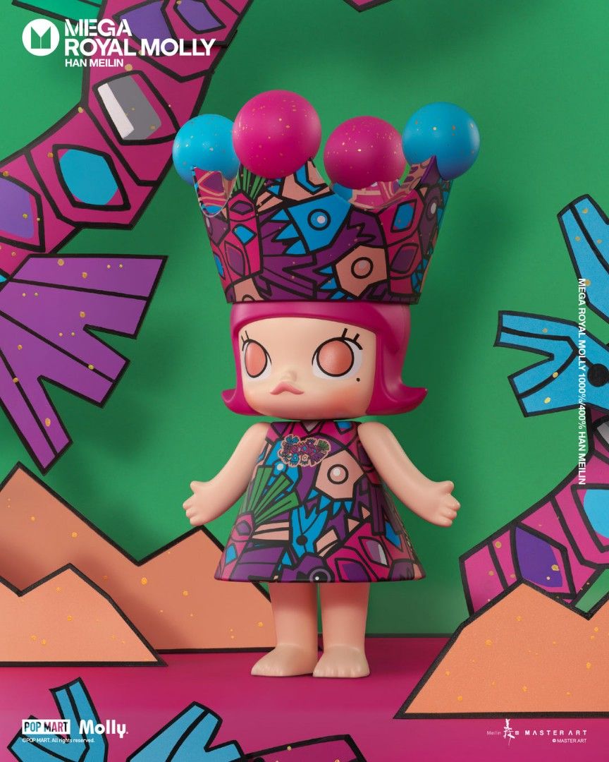 [EXCLUSIVE! POPMART] POPMART MEGA ROYAL MOLLY 400% AND 1000% HAN MEILIN ...