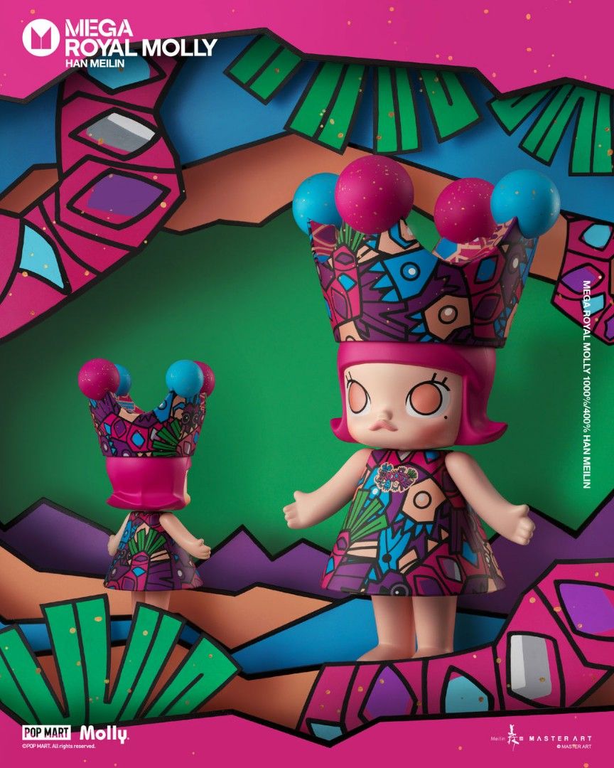 [EXCLUSIVE! POPMART] POPMART MEGA ROYAL MOLLY 400% AND 1000% HAN MEILIN EXCLUSIVE COLLECTOR'S ...