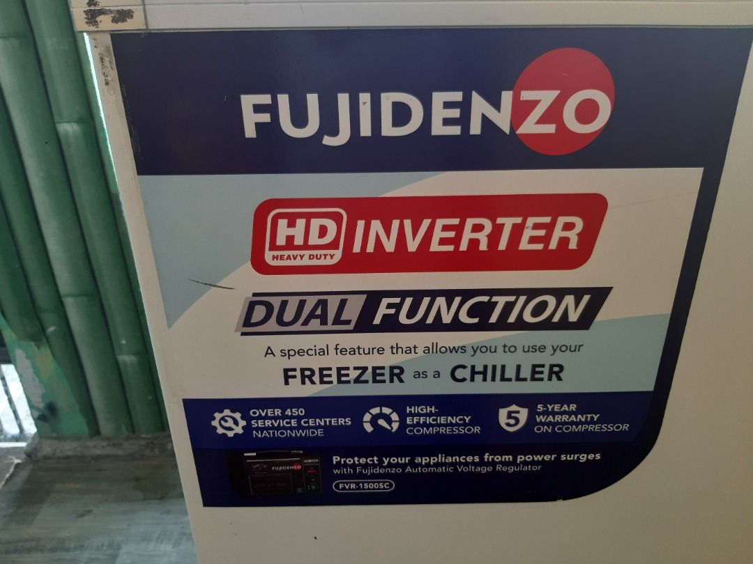 Fujidenzo Inverter Glass Top Freezer IFD-22GDF2, TV & Home Appliances ...