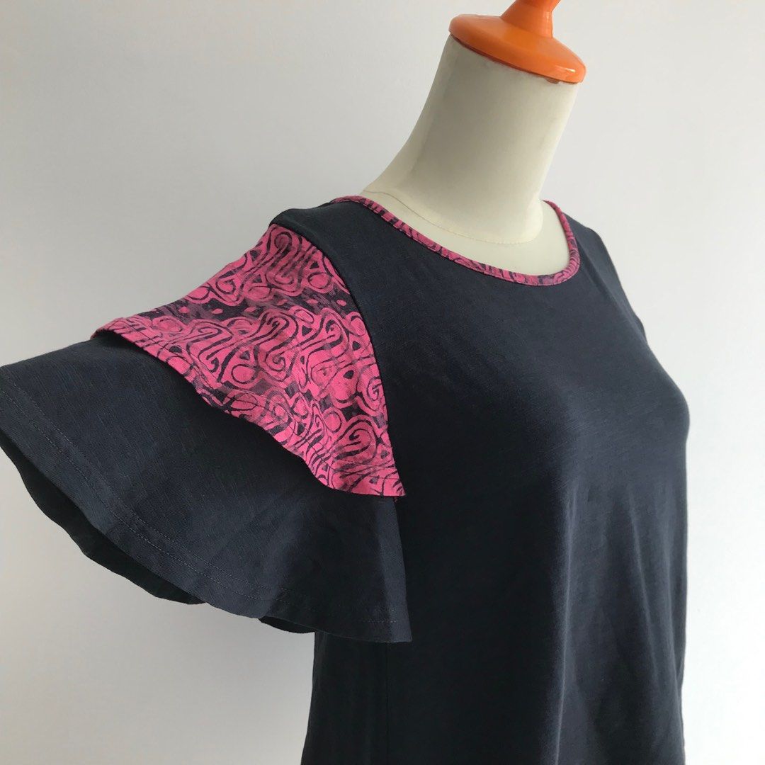GIFFA Kaos Kombinasi Batik Hitam Pink (baca diskripsi), Fesyen Wanita ...