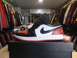 Jordan 1 Low Bred Toe V2, Men's Fashion, Footwear, Sneakers on Carousell