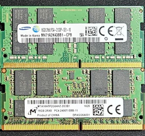 Laptop Memory RAM 16GB DDR4 PC4 2400T P1000 each, Computers & Tech ...