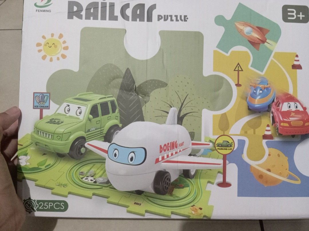 Mainan anak RAIL CAR DIY Puzzle Track Mainan Mobil Elektrik Trek ...