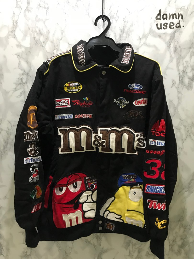 m&m's nascar racing padded jacket vintage, Men's Fashion, Coats ...