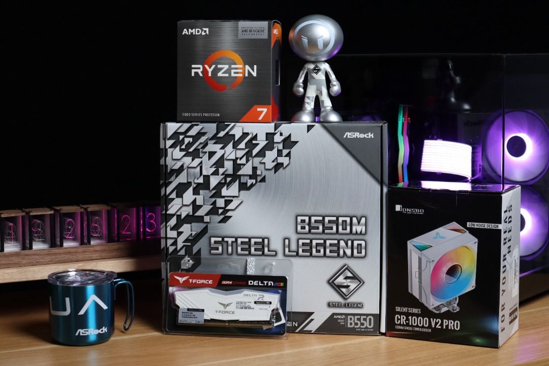 (PCU LEGACY AMD Combo set) AMD Ryzen 7 5700X3D / ASRock B550M STEEL ...