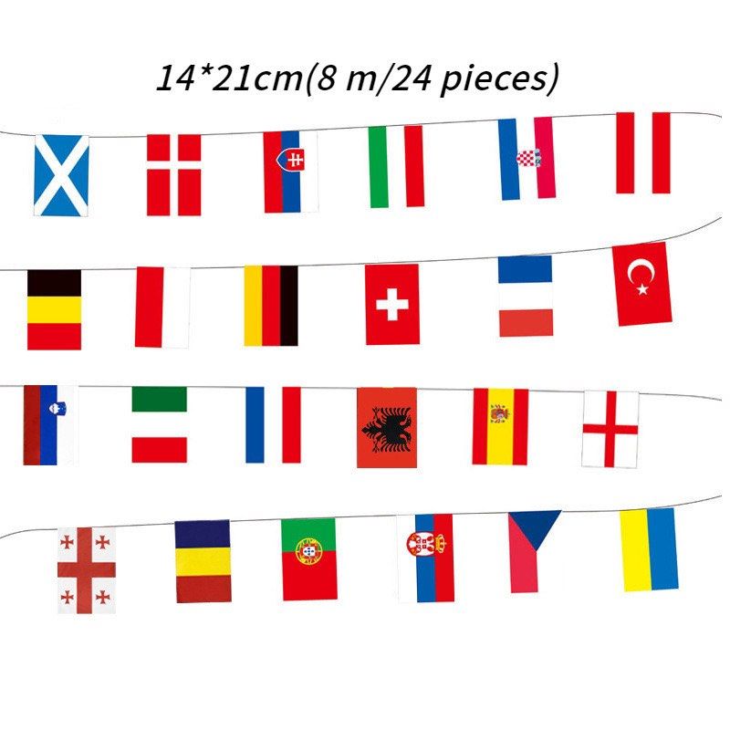 (Ready Stock)UEFA EURO 2024 Decoration European Cup Flag Bar Sports ...