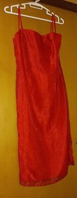 Red Shantung Filipiniana Spaghetti Strap Gown, Women's Fashion, Dresses ...