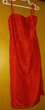 Red Shantung Filipiniana Spaghetti Strap Gown, Women's Fashion, Dresses ...