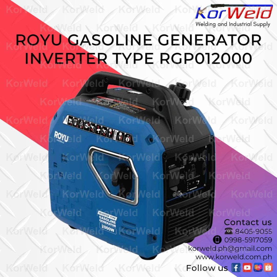 Royu Gasoline Generator Inverter Type RGP012000, Commercial ...