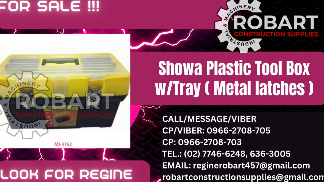 Showa Plastic Tool Box w/Tray ( Metal latches ), Commercial & Industrial, Construction Tools ...