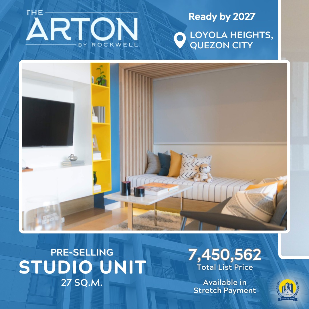 Spacious Studio Unit in Katipunan - The Arton by Rockwell near Ateneo ...