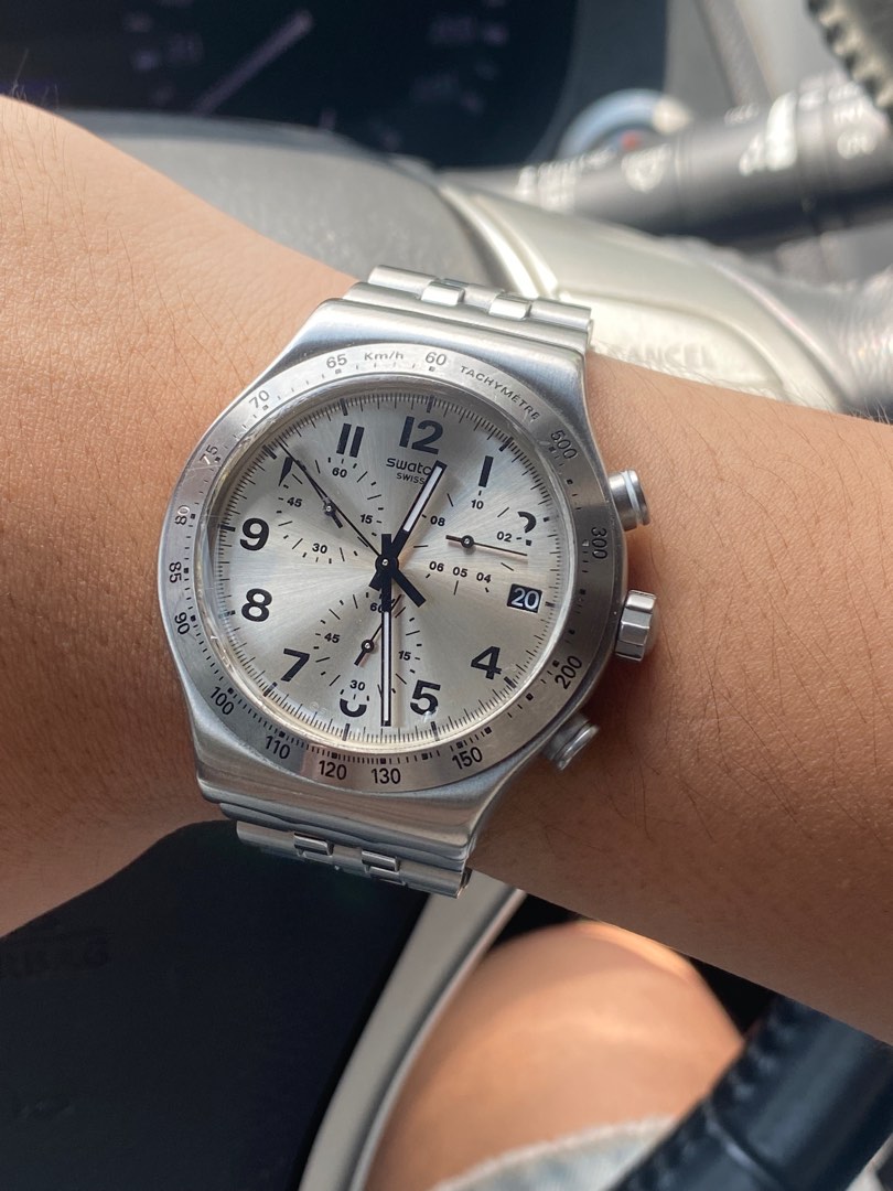 Swatch Irony Chrono DESTINATION UPPER EAST YVS425G Silver Stainless ...