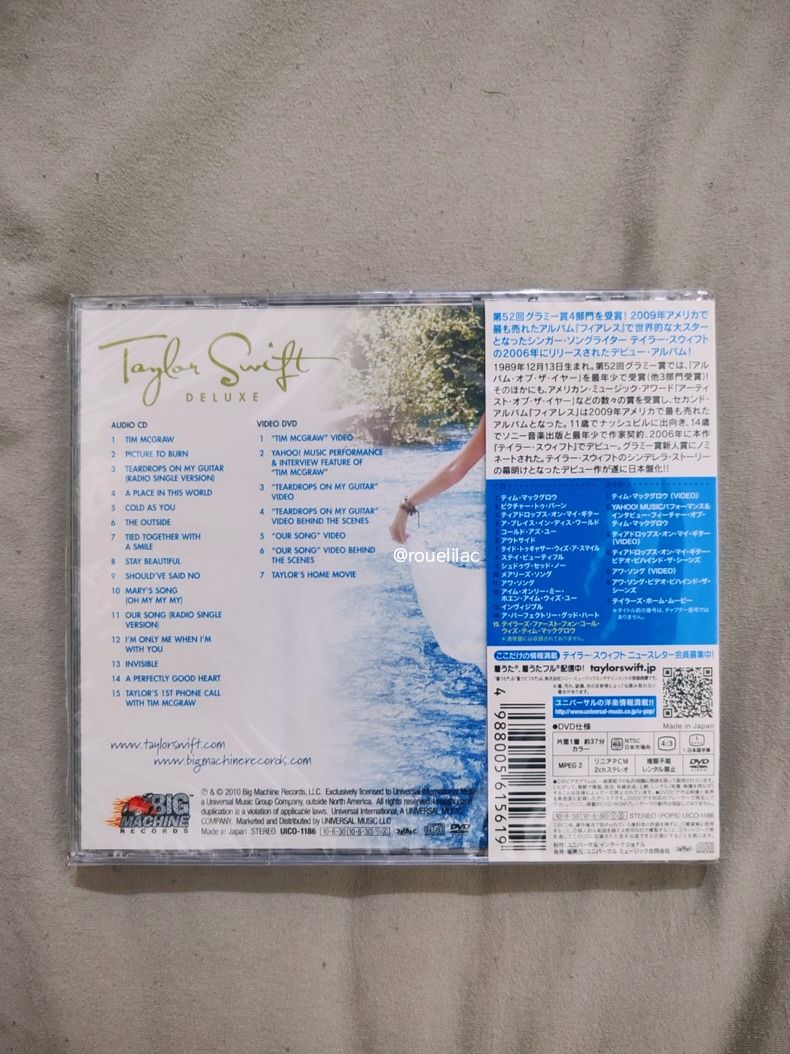 TAYLOR SWIFT DEBUT/SELF-TITLED DELUXE JAPAN EDITION CD/DVD, Hobbies ...