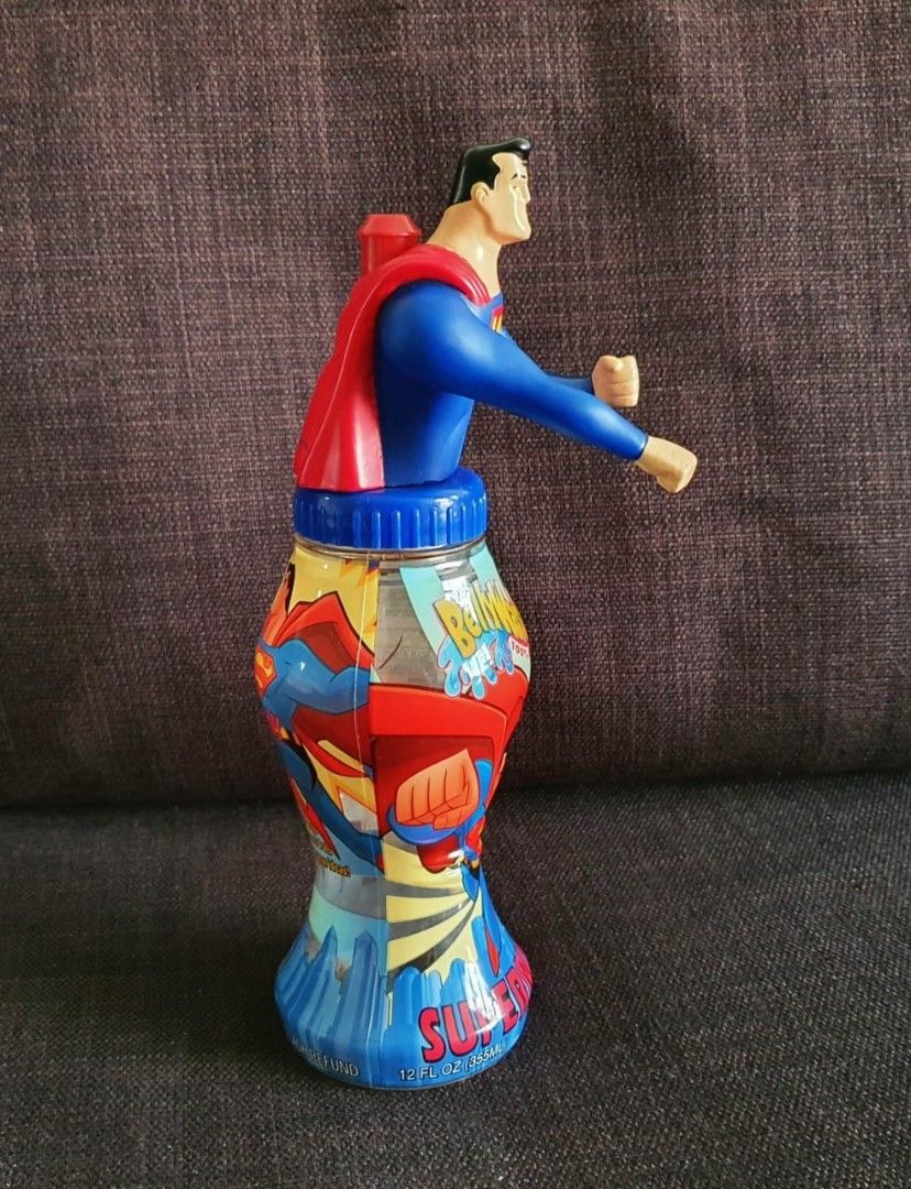 Vintage 2001 Belly Washers DC Comics Superman Topper Bottle Cartoon ...