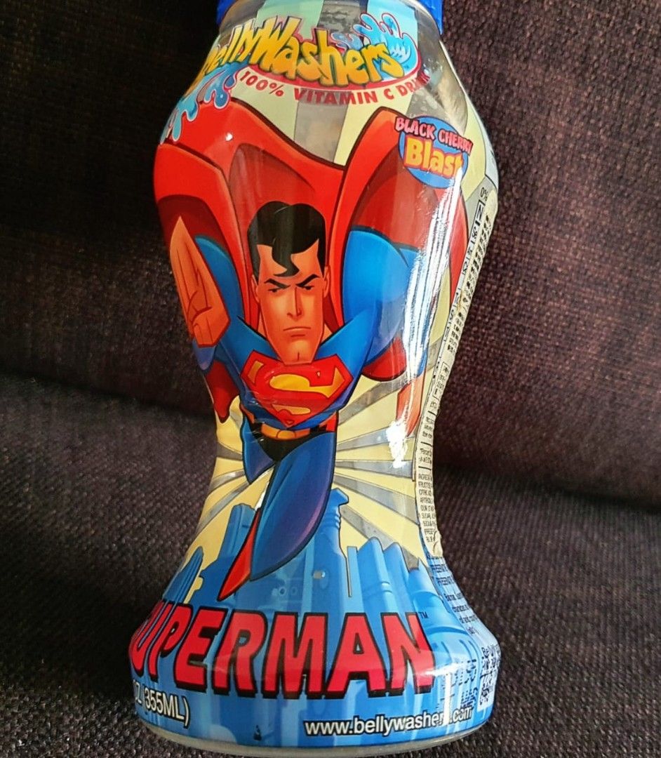Vintage 2001 Belly Washers DC Comics Superman Topper Bottle Cartoon ...