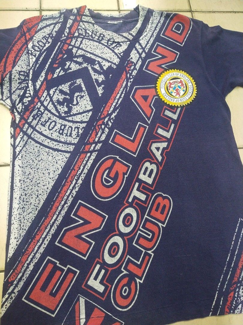 Vintage Fullprint England FC, Men's Fashion, Tops & Sets, Tshirts ...
