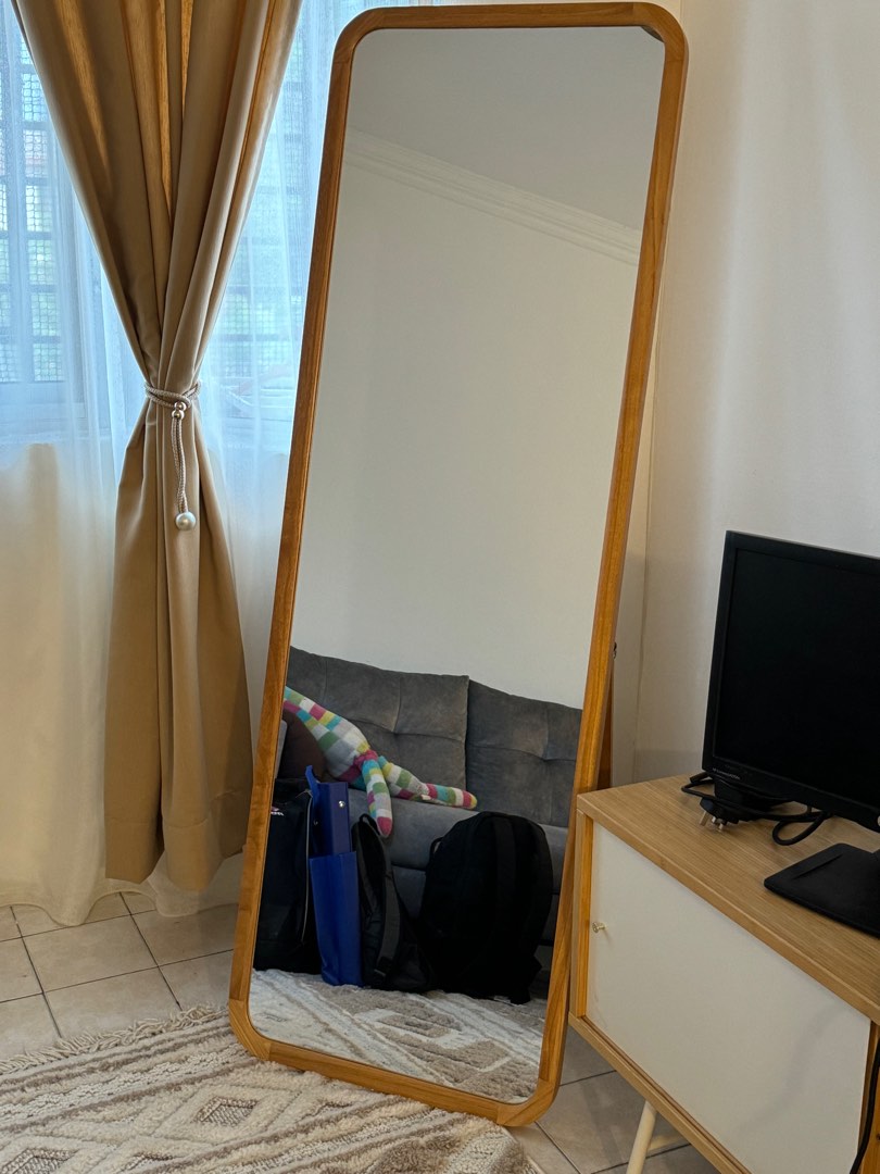 Wooden Standing Mirror (read description), Furniture & Home Living ...