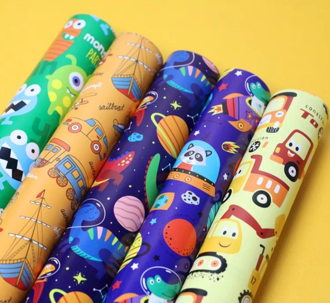 10pcs Kids Cartoon Gift Wrapping Paper Set ( Different Designs ) / Set ...