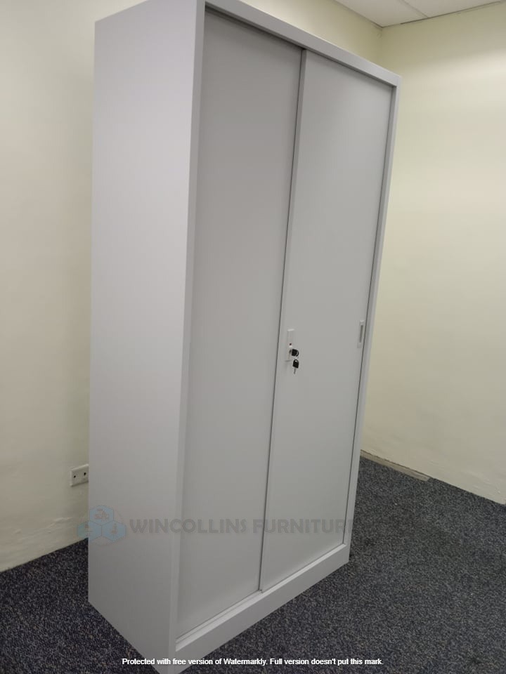 5 Layer Metal Sliding Door Cabinet- Office Cabinet, Furniture & Home ...