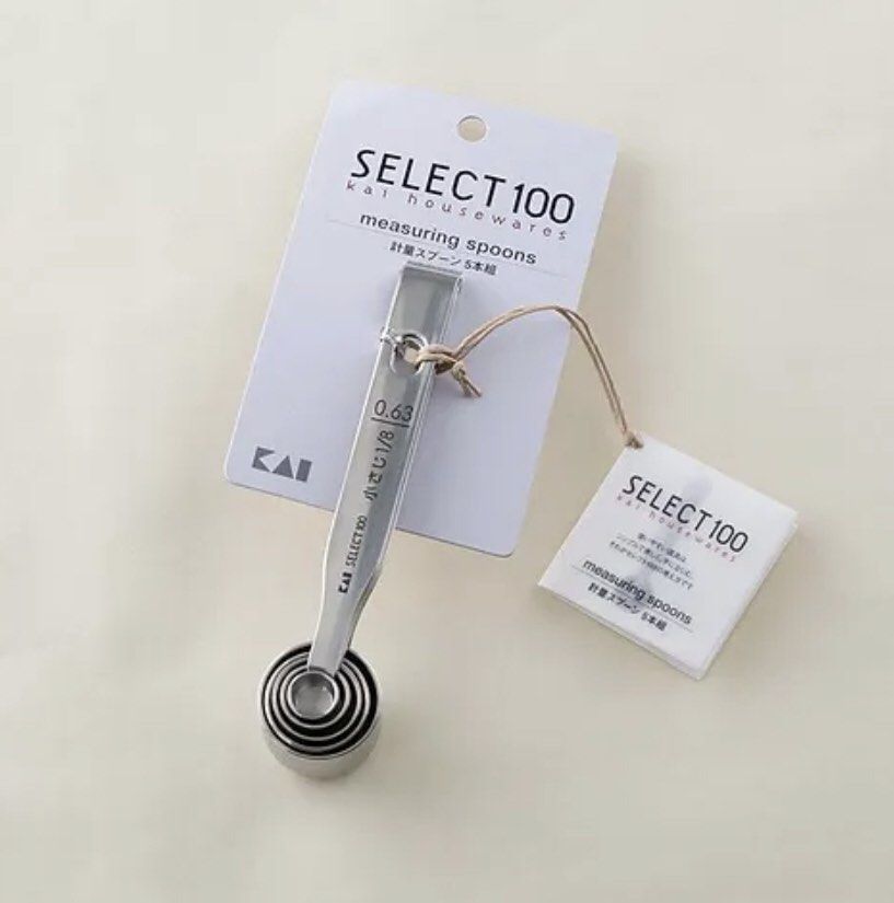 【沒格貓日系選物】全新日本 KAI貝印 SELECT 100 不鏽鋼量匙5件組 18-8不鏽鋼 計量匙 奶精匙 粉匙 量勺, 家具及居家用品, 廚具和餐具, 炊具及配件在旋轉拍賣