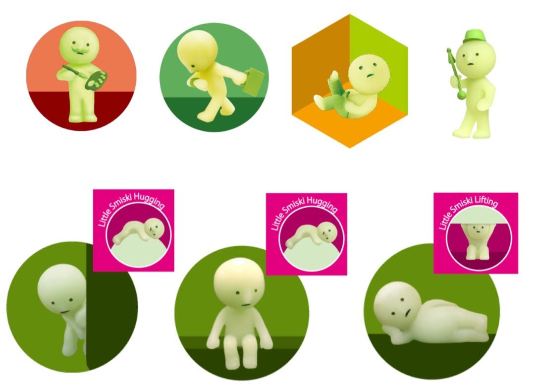 assorted smiskis (dressing, series 1, cheer, work, museum), Hobbies ...