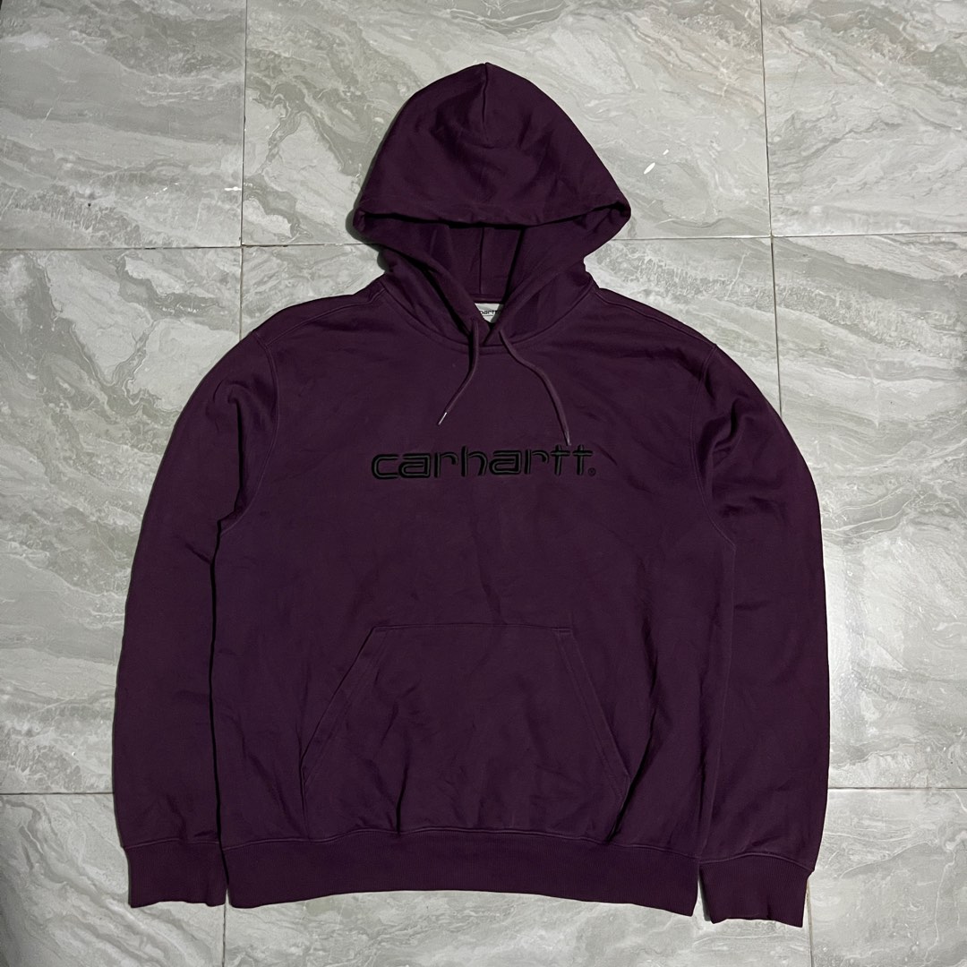 CARHARTT SCRIPT, Men's Fashion, Tops & Sets, Hoodies on Carousell