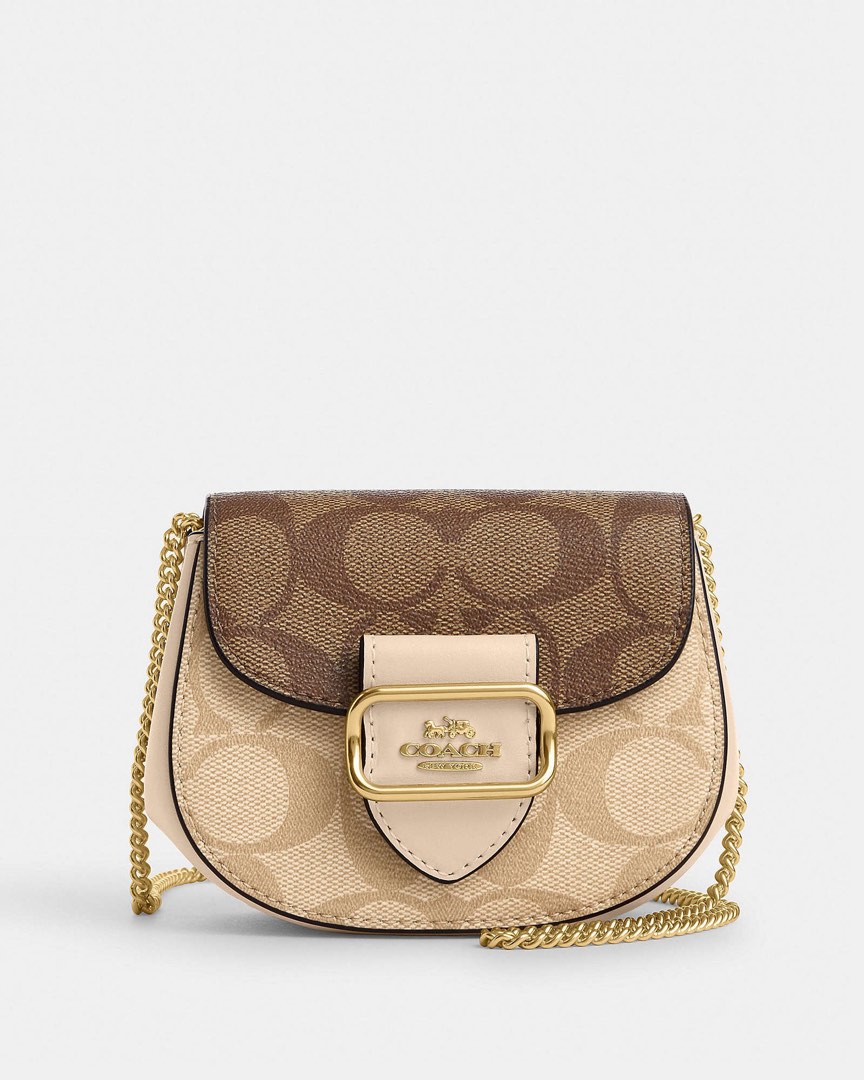 COACH morgan card case on a chain In blocked signature canvas, Luxury ...