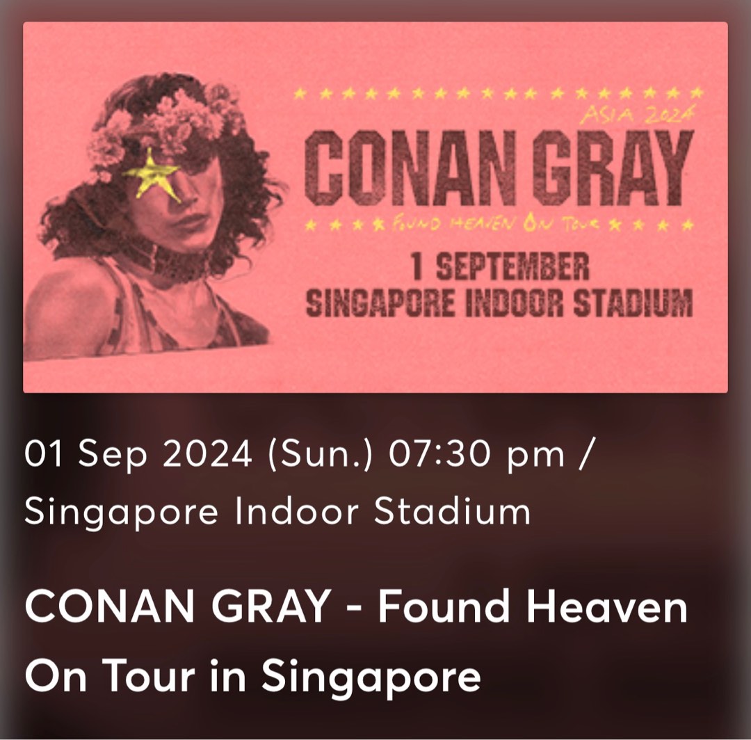 Conan Gray - Found Heaven On Tour Singapore, Tickets & Vouchers, Event ...