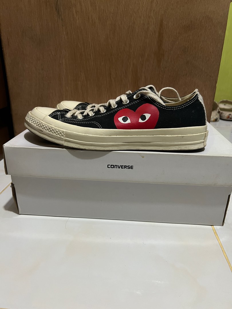 Converse CDG Low Black, Men's Fashion, Footwear, Sneakers on Carousell
