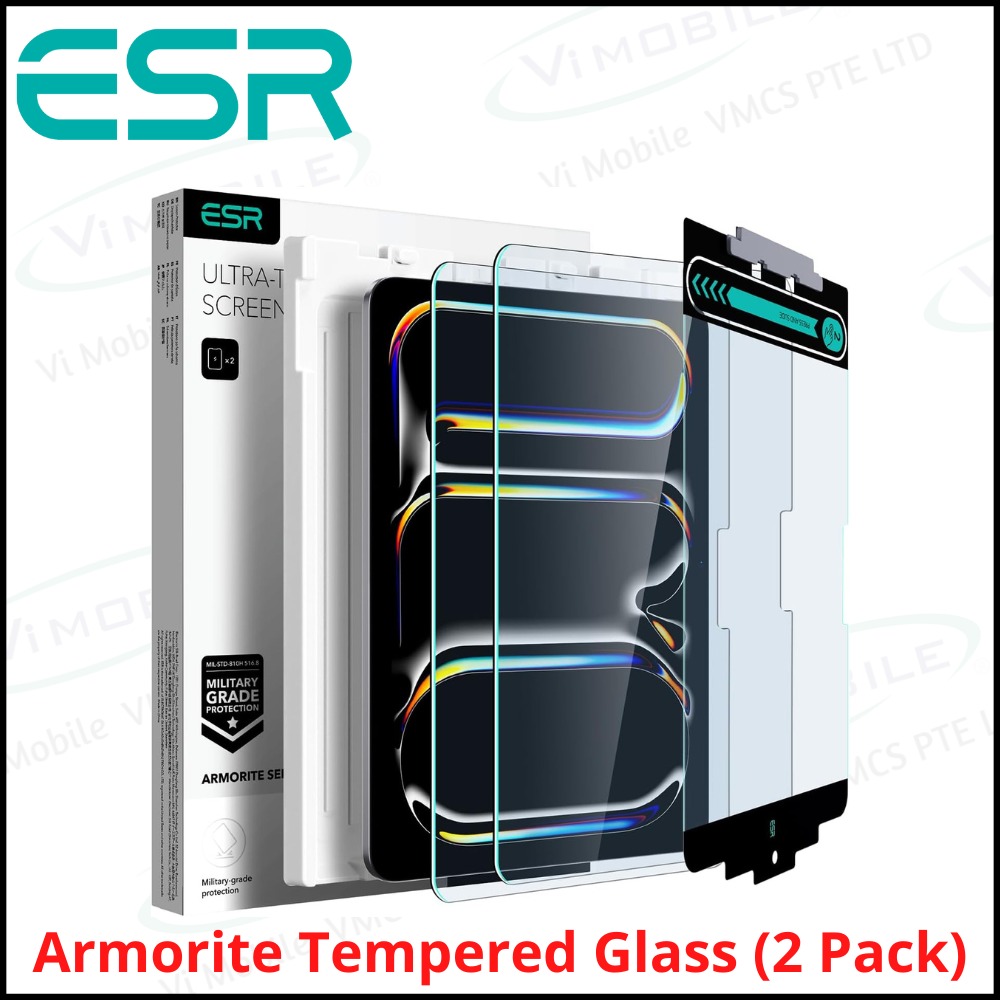 ESR Armorite Tempered Glass Screen Protector (2 Pack) for iPad Pro 11 ...